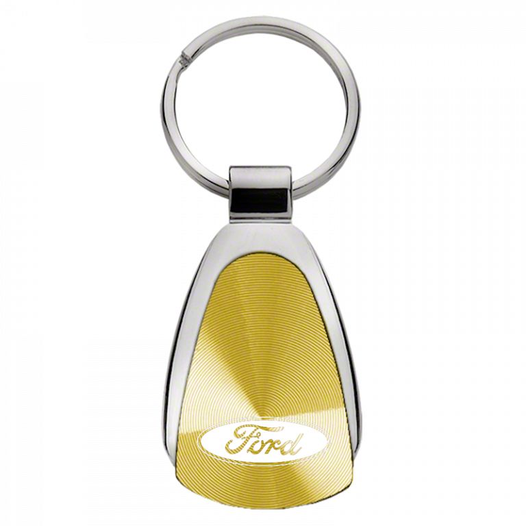 Mustang Ford Teardrop Key Fob; Gold - Free Shipping