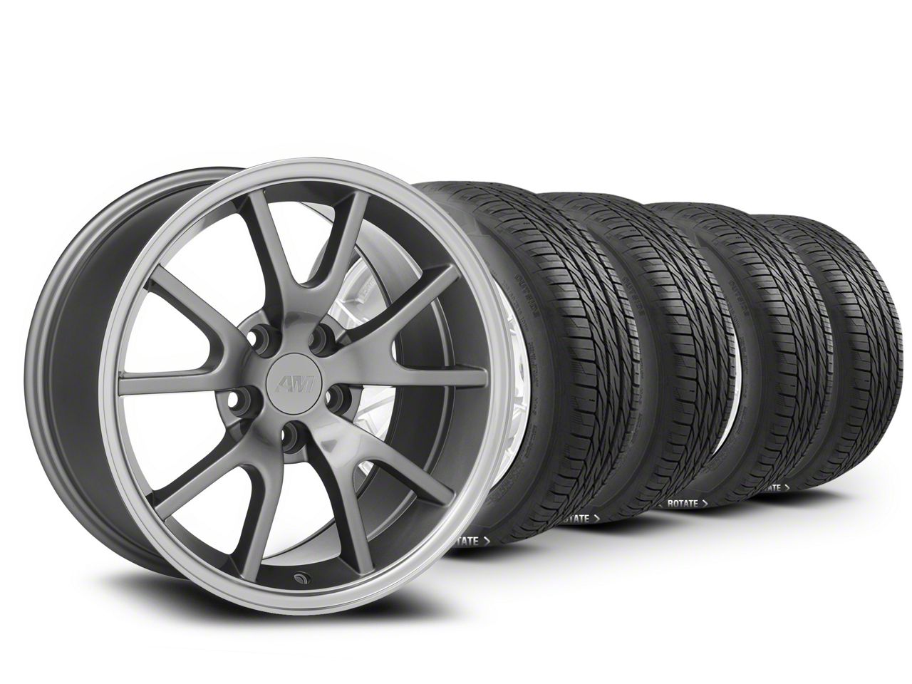 Mustang 17x9 FR500 Style Wheel & NITTO All-Season Motivo Tire Package ...