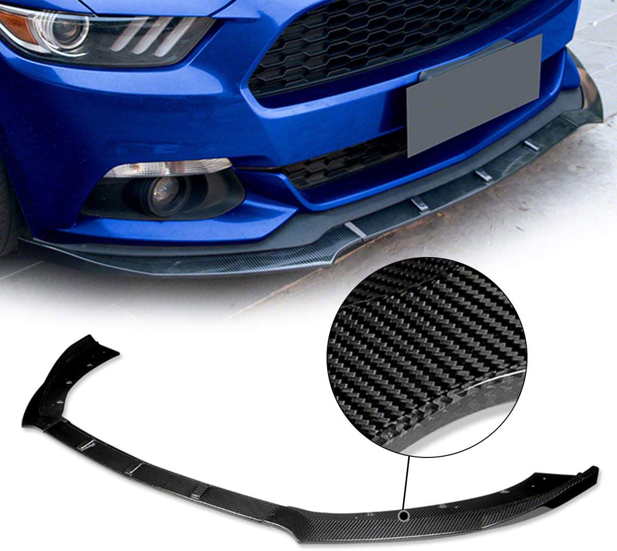 Mustang Front Chin Spoiler; Carbon Fiber (15-17 Mustang GT, EcoBoost ...