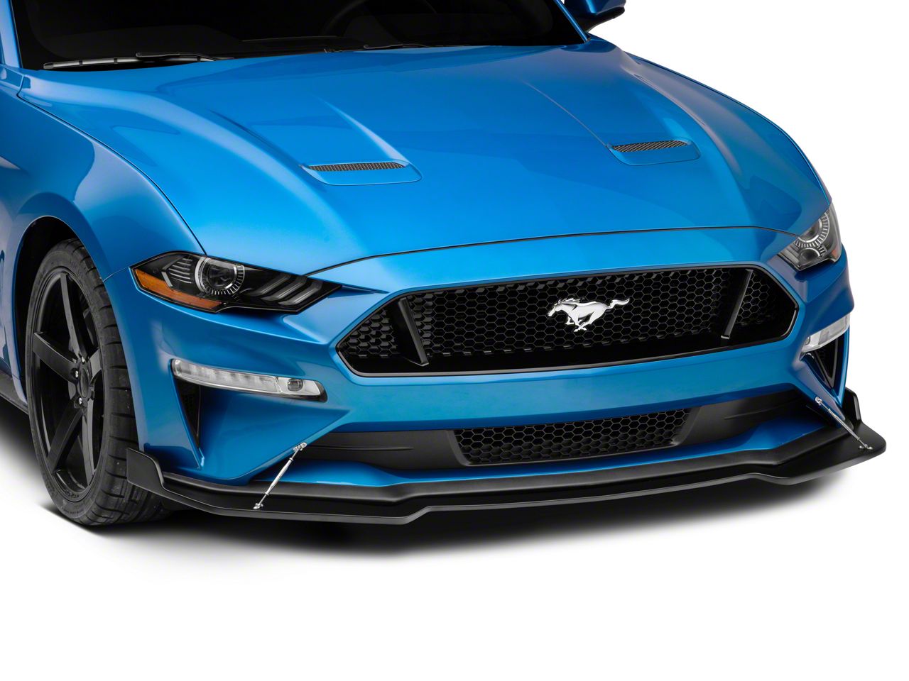 Street Scene Mustang Front Splitter; Matte Black 950-70615B (18-23 ...