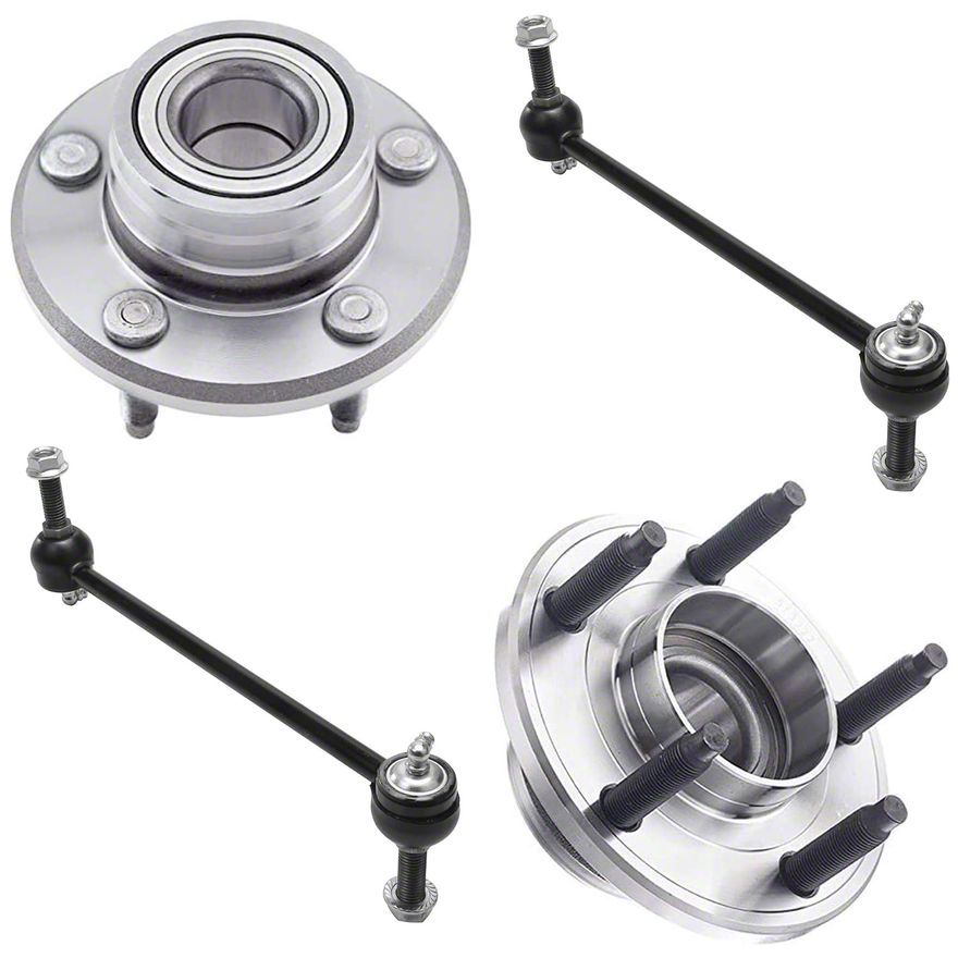 Mustang Front Wheel Hub Assemblies with Sway Bar Links (05-09 Mustang ...