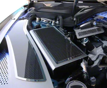 Mustang Fuse Box Cover with Carbon Fiber Top Pate; Brushed (15-23 ...