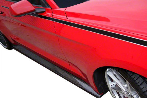 Mustang GT Concept Side Skirt Rocker Panels; Carbon Fiber (15-23 ...