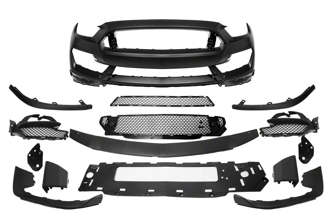 Mustang GT350 Style Conversion Front Bumper; Black (15-17 Mustang GT ...