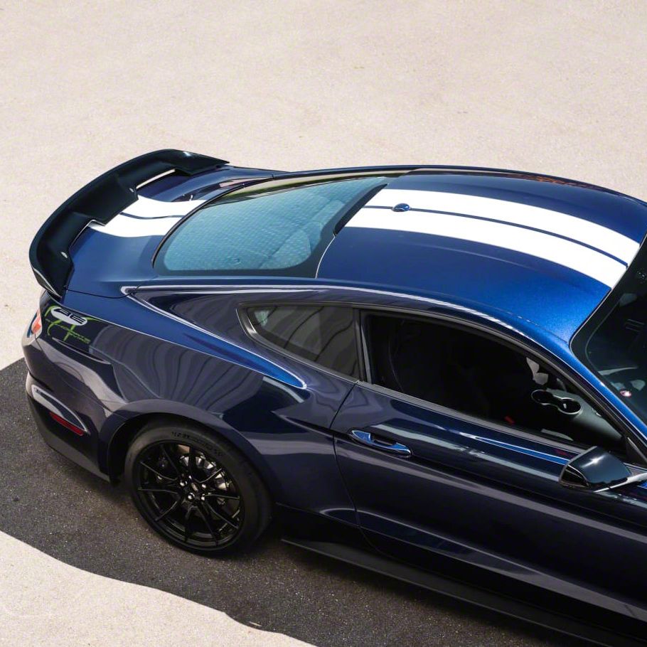 Mustang GT350 Style Pedestal Rear Deck Spoiler; Black (15-23 Mustang ...