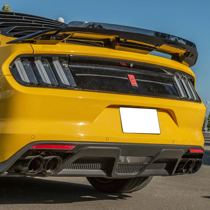 Mustang GT350 Style Rear Diffuser with Quad Tips; Matte Black (15-17 ...