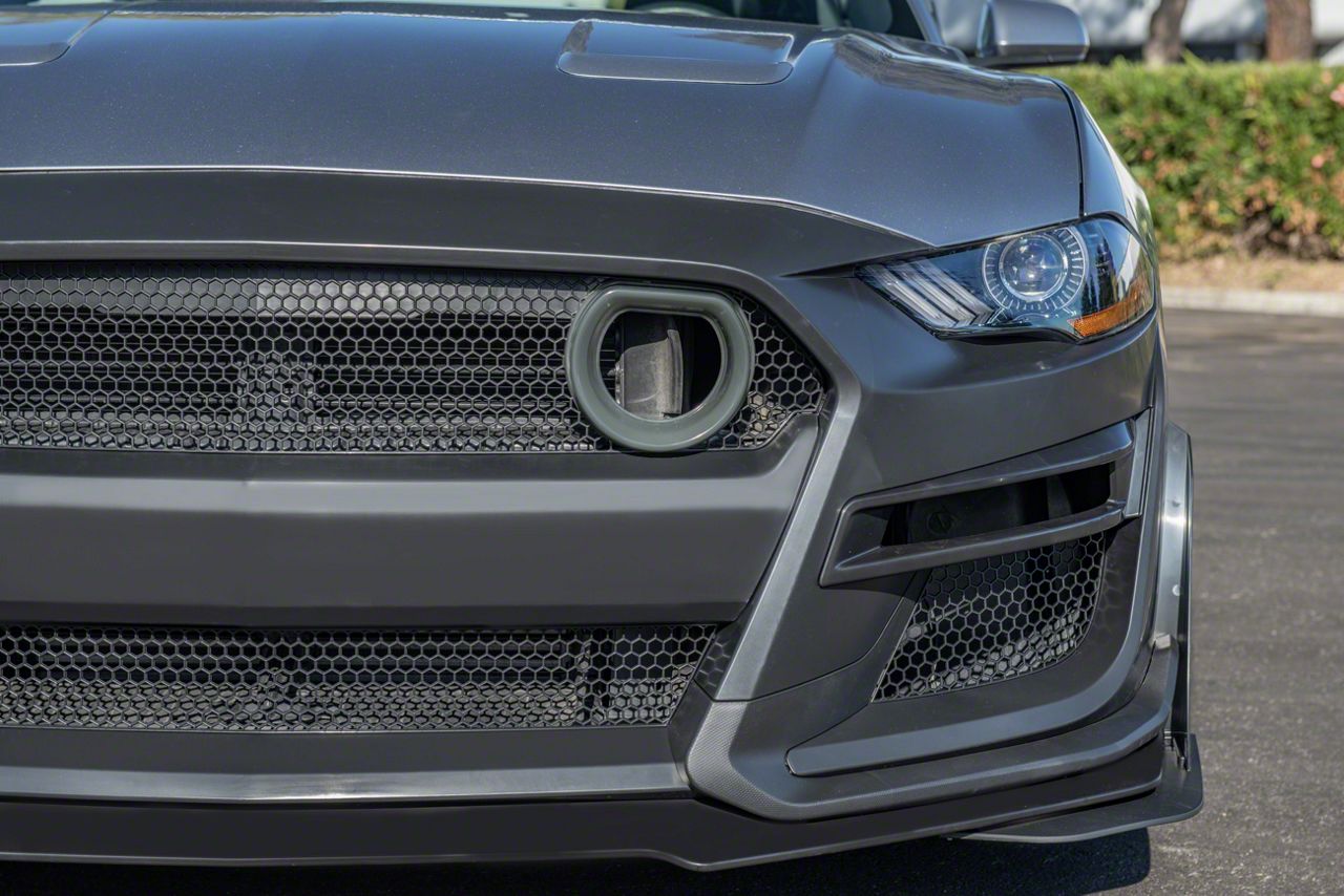 Mustang GT500 Style Conversion Front Bumper with LED Grille; Unpainted ...