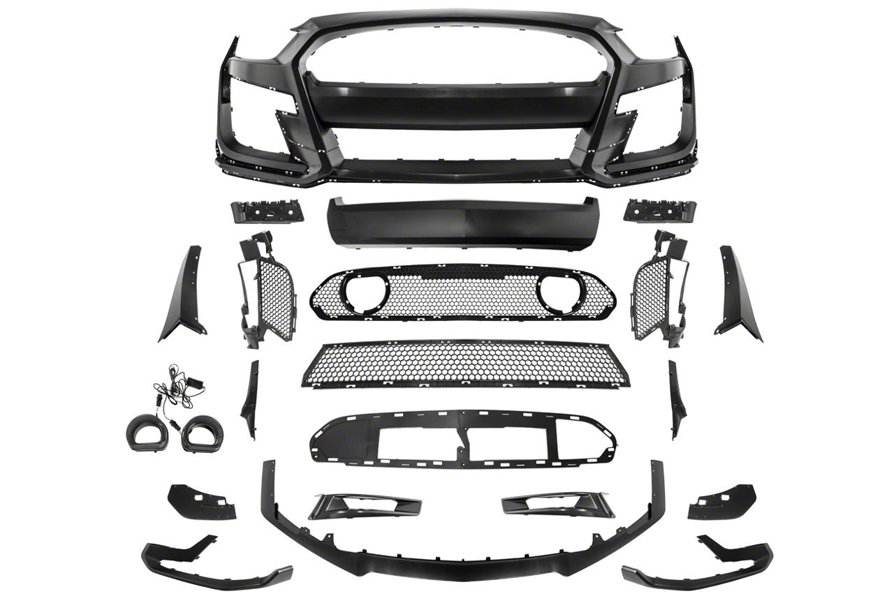 Mustang GT500 Style Conversion Front Bumper with LED Grille Kit ...