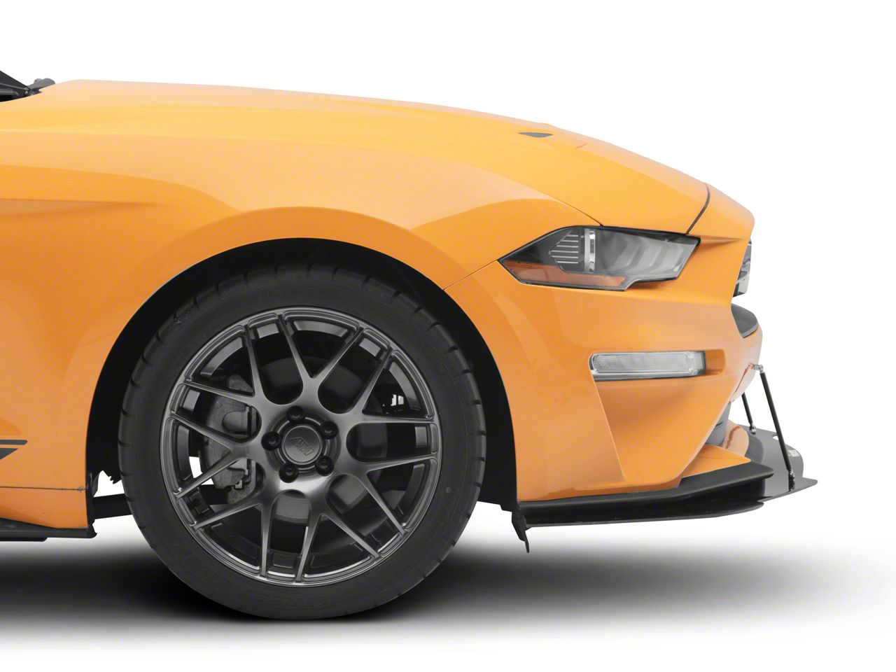 Mustang GT500 Style Front Bumper Splitter; Gloss Black Vinyl (18-23 ...