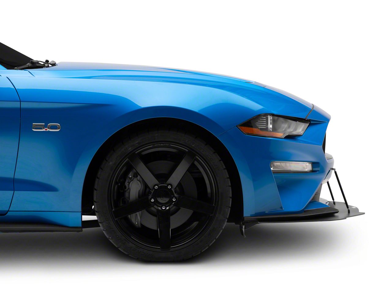 Mustang GT500 Style Front Bumper Splitter; Matte Black Vinyl (18-23 ...