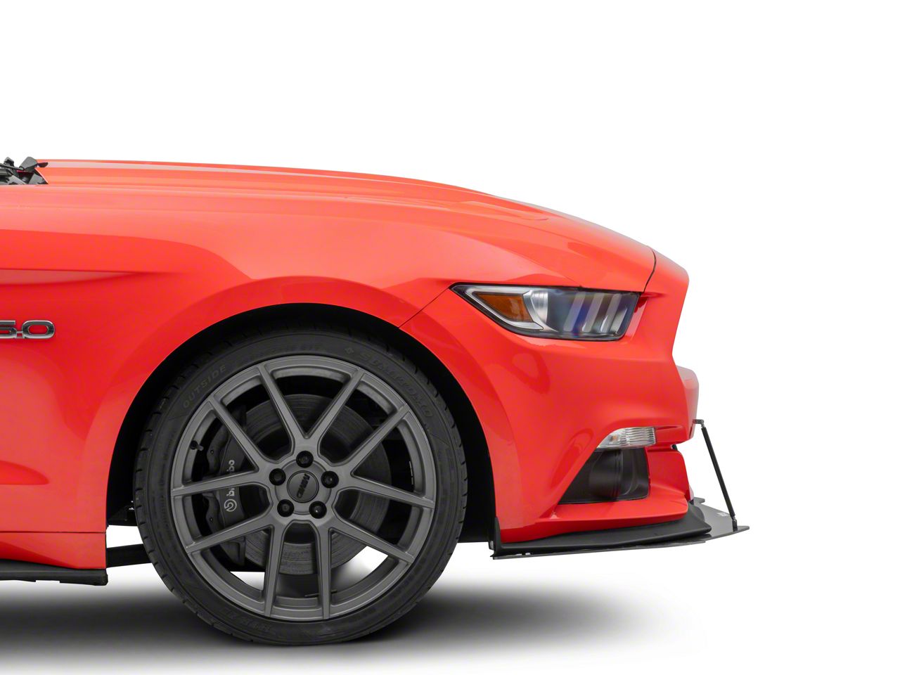 Mustang GT500 Style Front Bumper Splitter; Satin Black Vinyl (15-17 ...