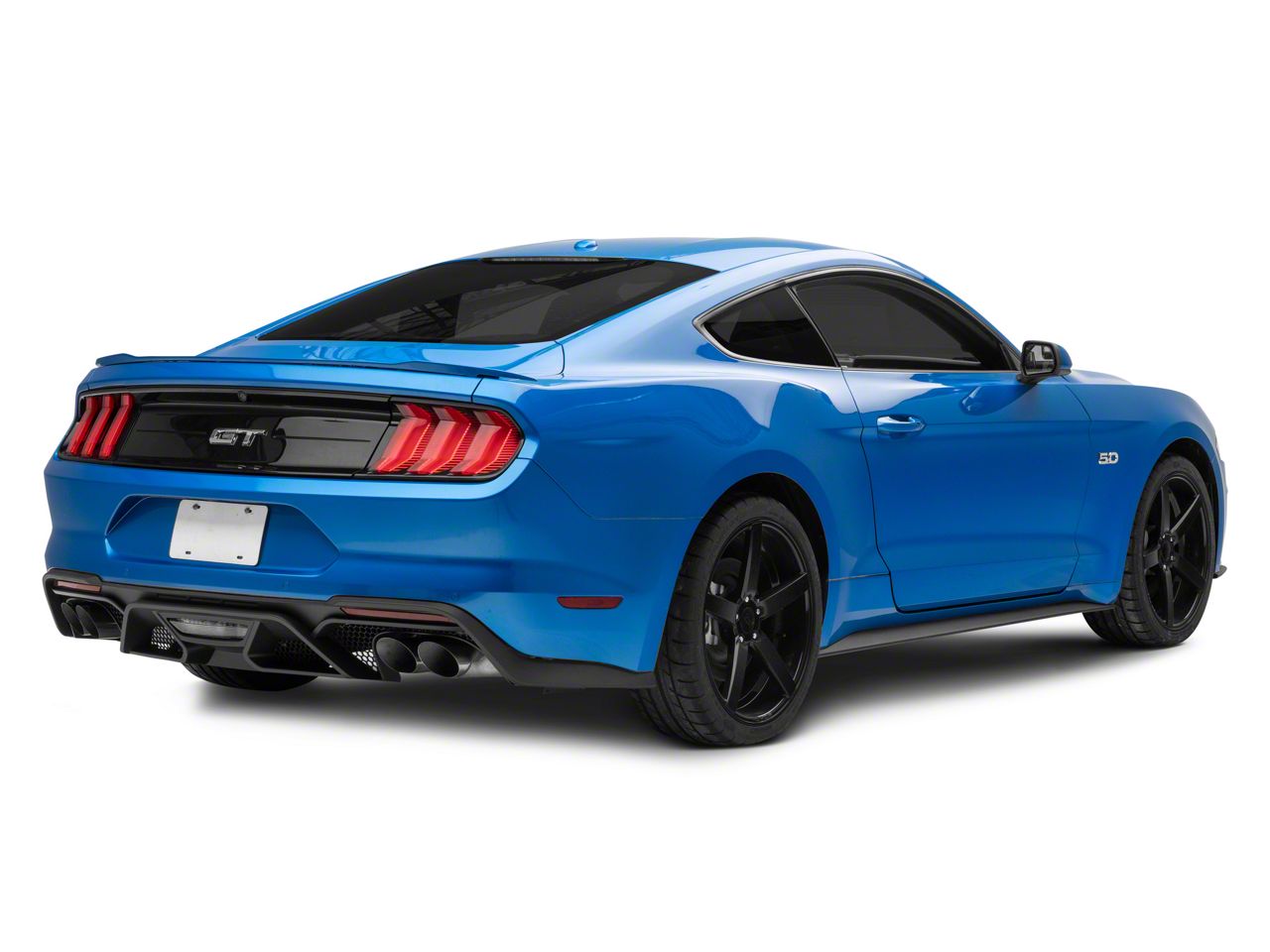 Mustang GT500 Style Rear Bumper Quad Tip Diffuser; Matte Black (18-23 ...