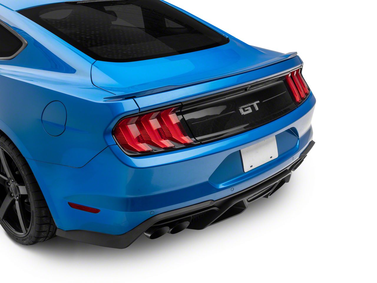 Mustang GT500 Style Rear Bumper Quad Tip Diffuser; Matte Black (18-23 ...