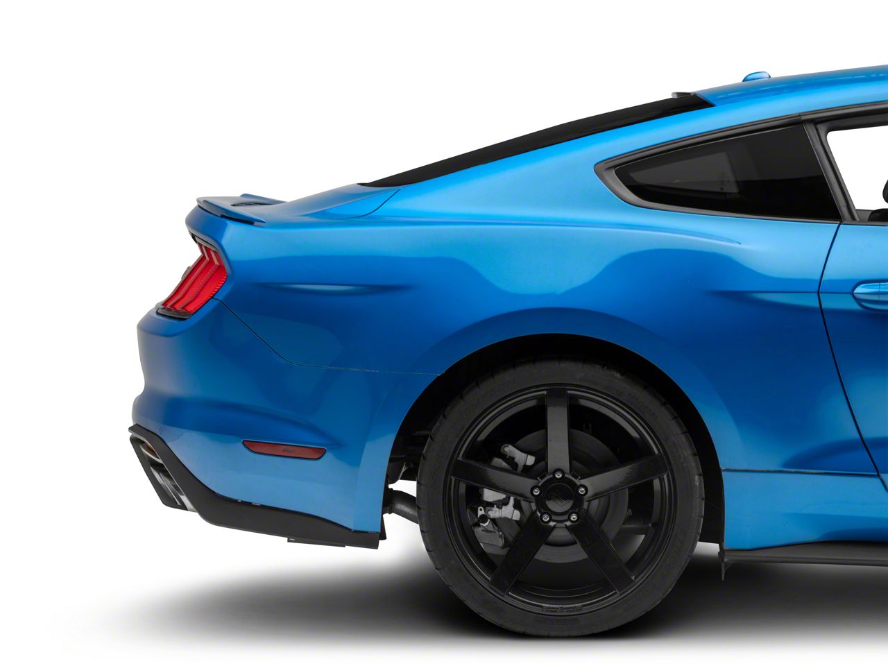 Mustang GT500 Style Rear Bumper Quad Tip Diffuser; Matte Black (18-23 ...