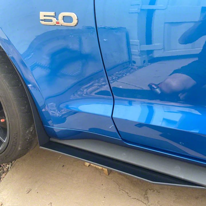 Mustang GT500 Style Side Skirt Extensions with Rock Guards (18-23 ...
