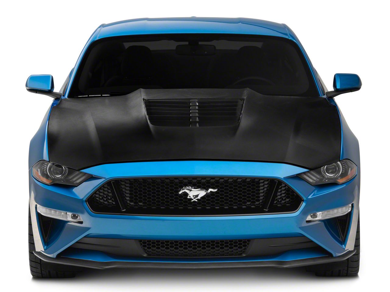 Mustang GT500 Style V2 Hood; Unpainted (18-23 Mustang GT, EcoBoost ...