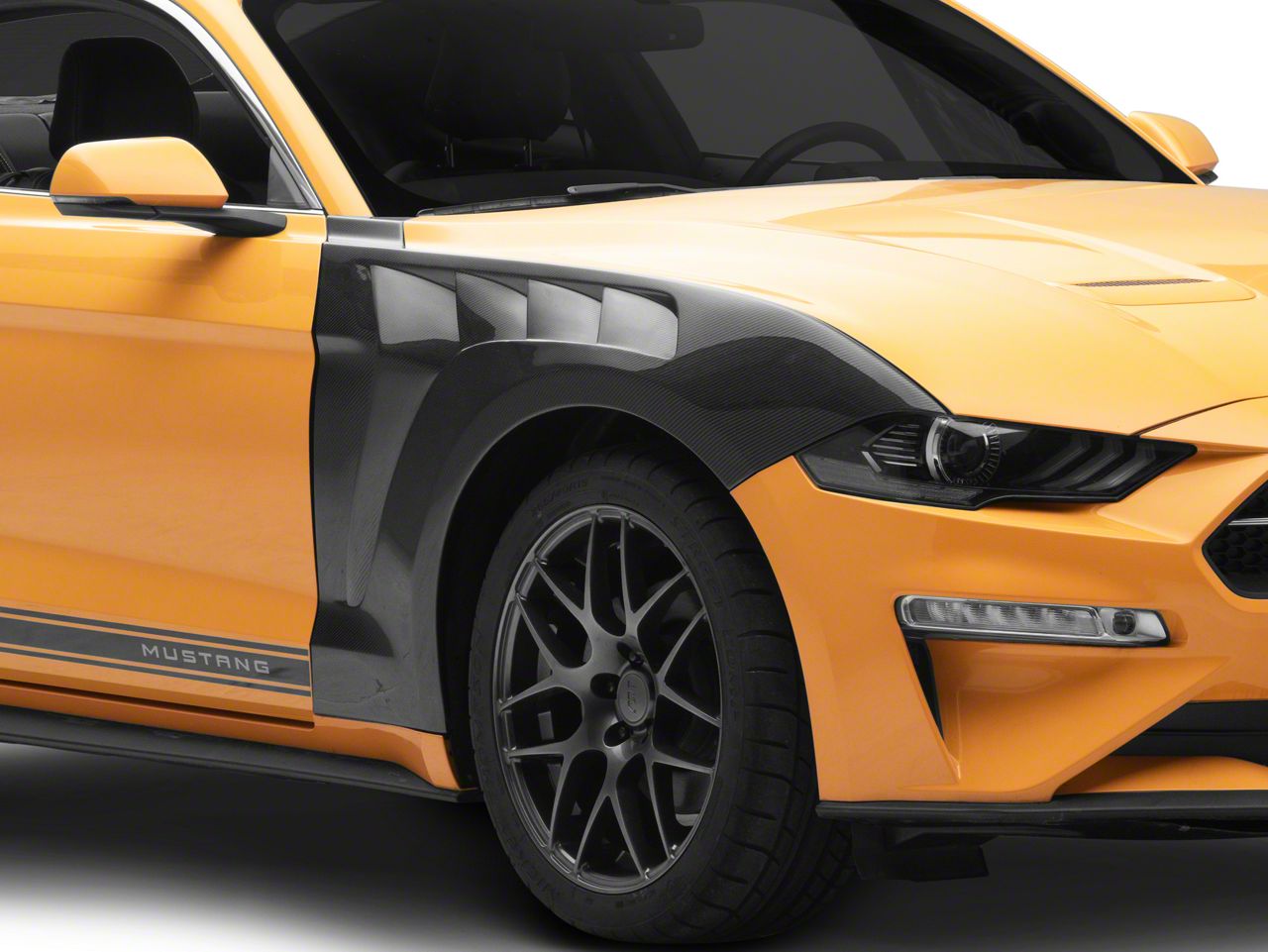 Mustang GTD Style Fenders; Carbon Fiber (18-23 Mustang GT, EcoBoost ...