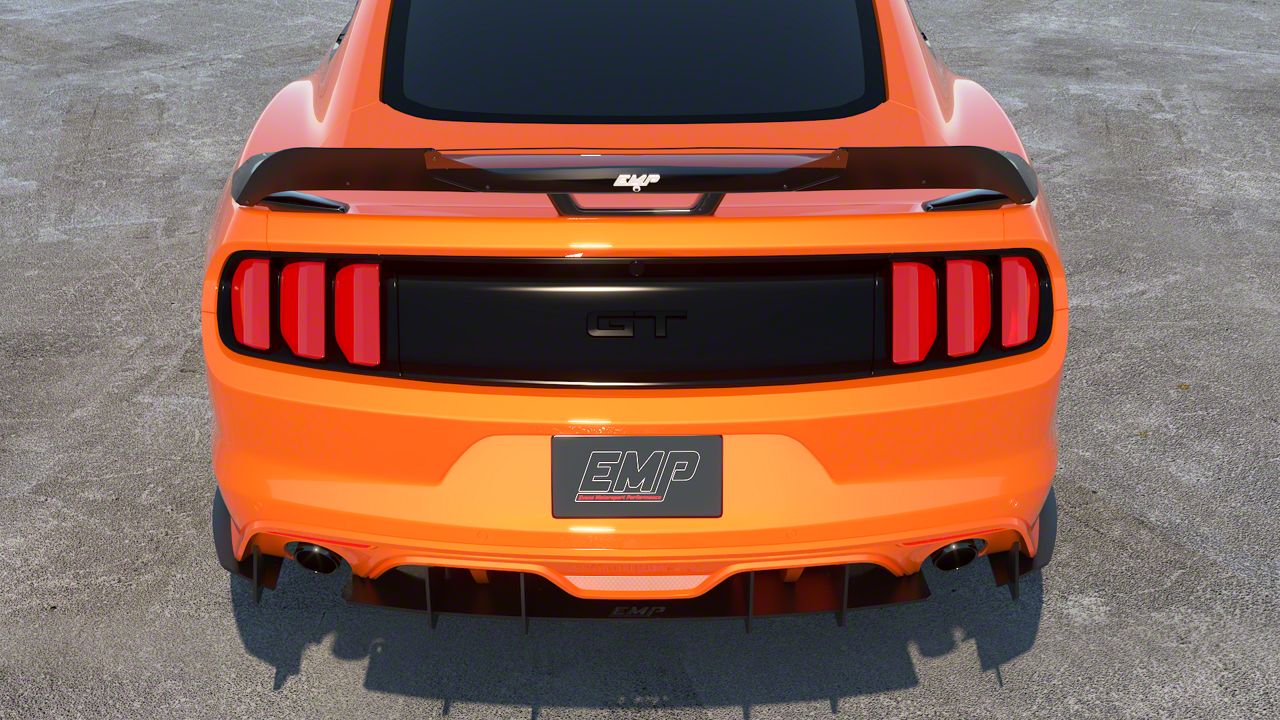 Mustang HDPE Rear Diffuser V2; Matte Black (15-17 Mustang GT Premium ...