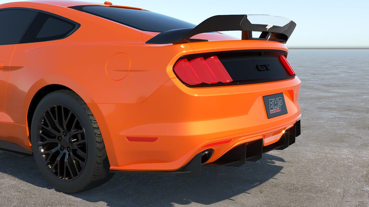 Mustang HDPE Rear Diffuser V2; Matte Black (15-17 Mustang GT Premium ...