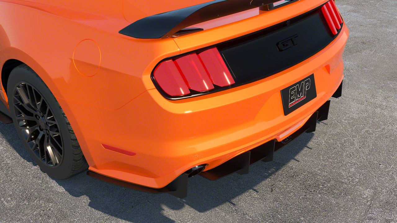 Mustang HDPE Rear Diffuser V2; Matte Black (15-17 Mustang GT Premium ...