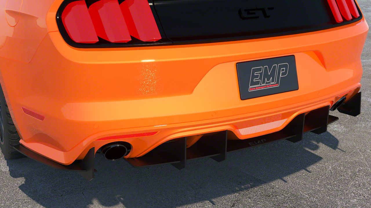 Mustang HDPE Rear Diffuser V2; Matte Black (15-17 Mustang GT Premium ...