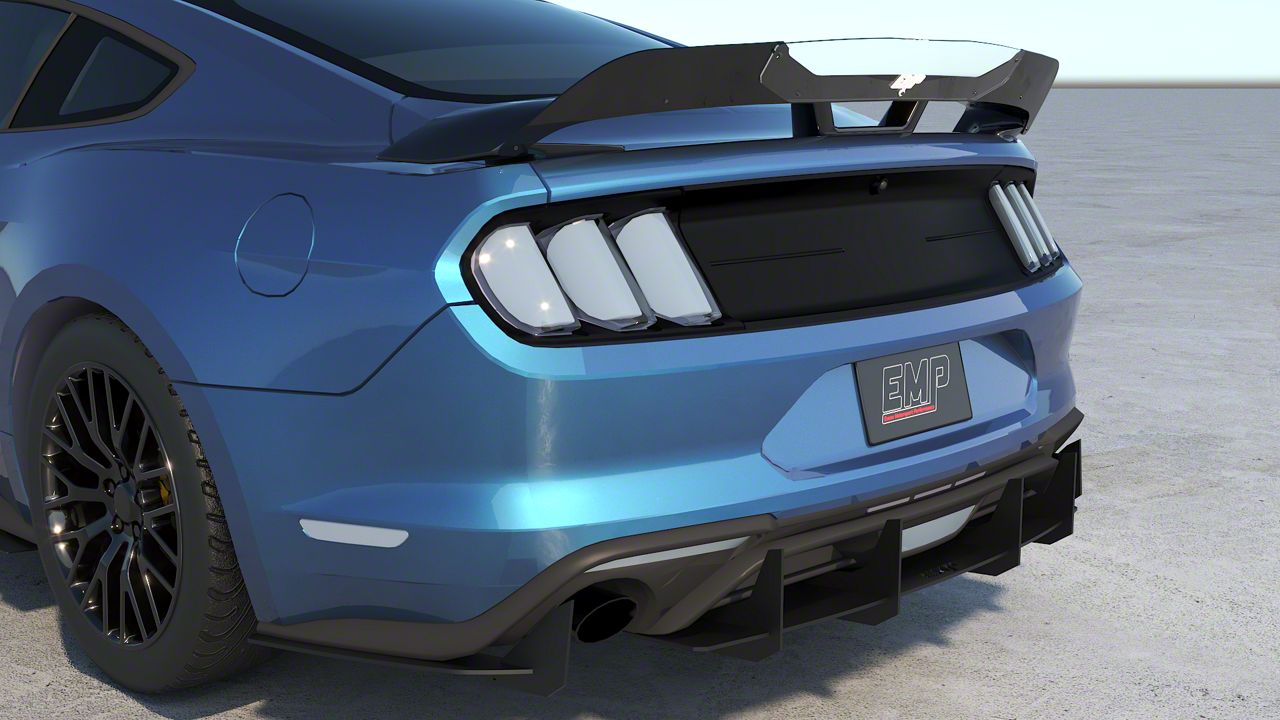 Mustang HDPE Rear Diffuser V2; Matte Black (18-23 Mustang EcoBoost w/o ...
