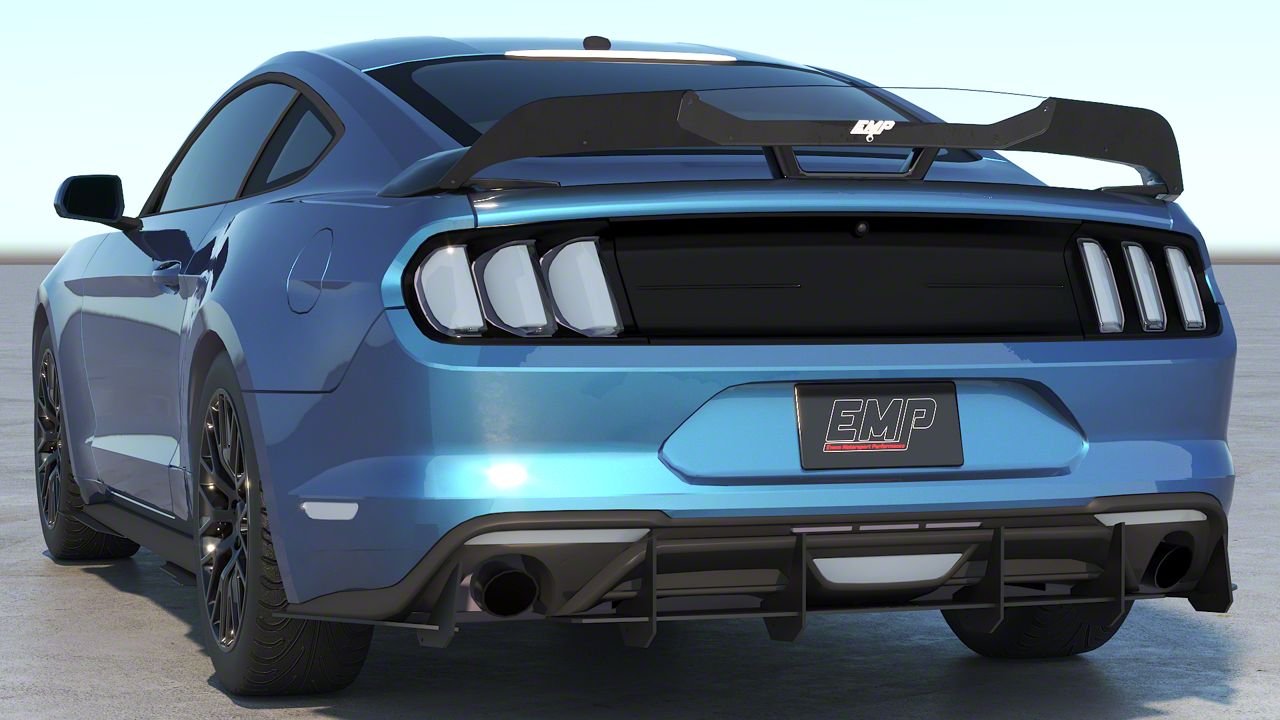 Mustang HDPE Rear Diffuser V2; Matte Black (18-23 Mustang EcoBoost w/o ...