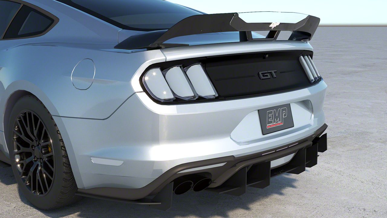 Mustang HDPE Rear Diffuser V2; Matte Black (18-23 Mustang GT; 20-23 ...