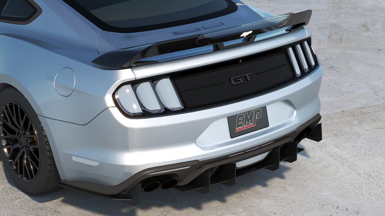 Mustang HDPE Rear Diffuser V2; Matte Black (18-23 Mustang GT; 20-23 ...