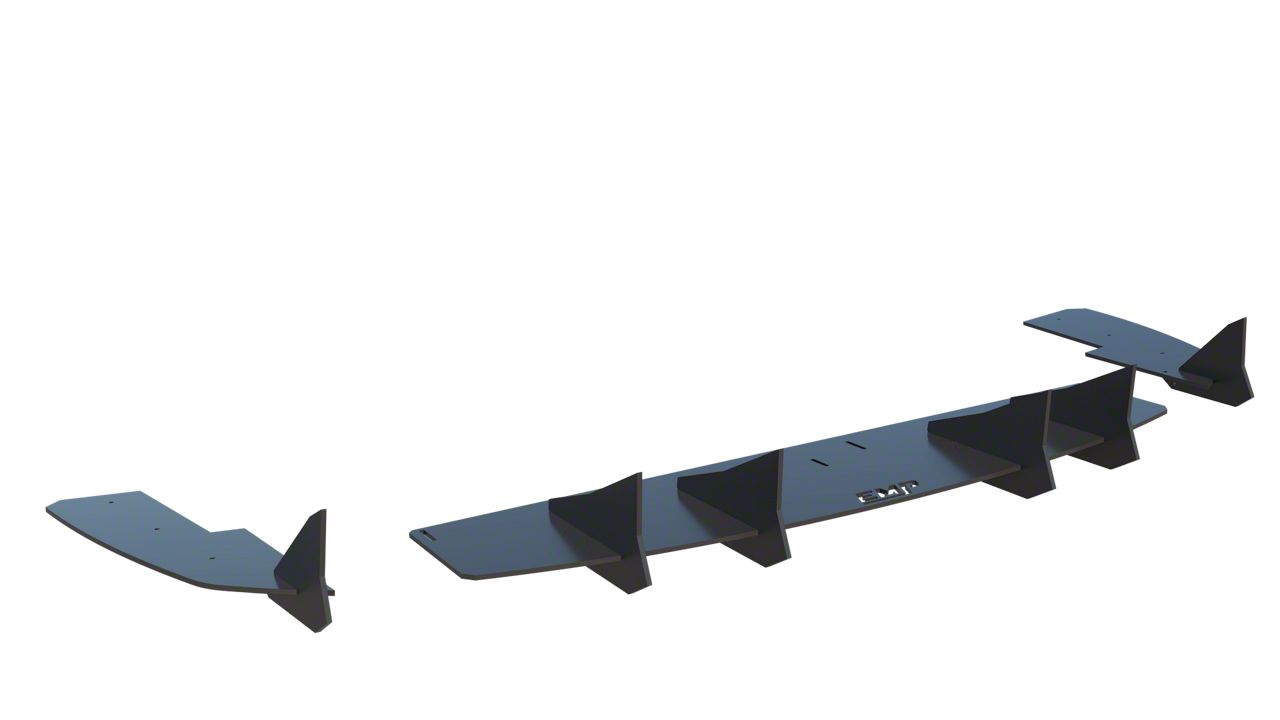 Mustang HDPE Rear Diffuser V3; Matte Black (15-17 Mustang GT Premium ...