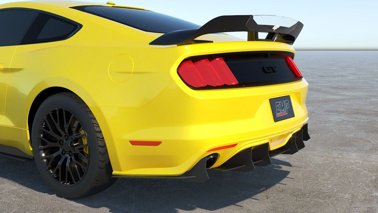 Mustang HDPE Rear Diffuser V3; Matte Black (15-17 Mustang GT Premium ...