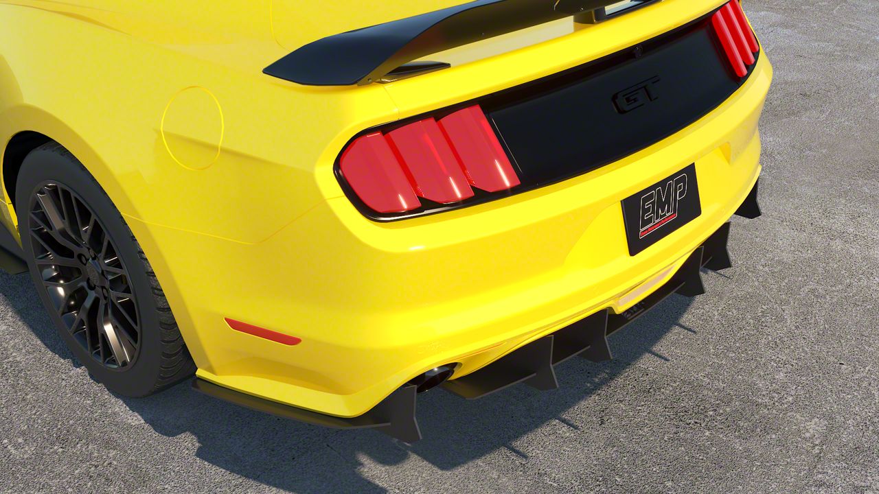 Mustang HDPE Rear Diffuser V3; Matte Black (15-17 Mustang GT Premium ...
