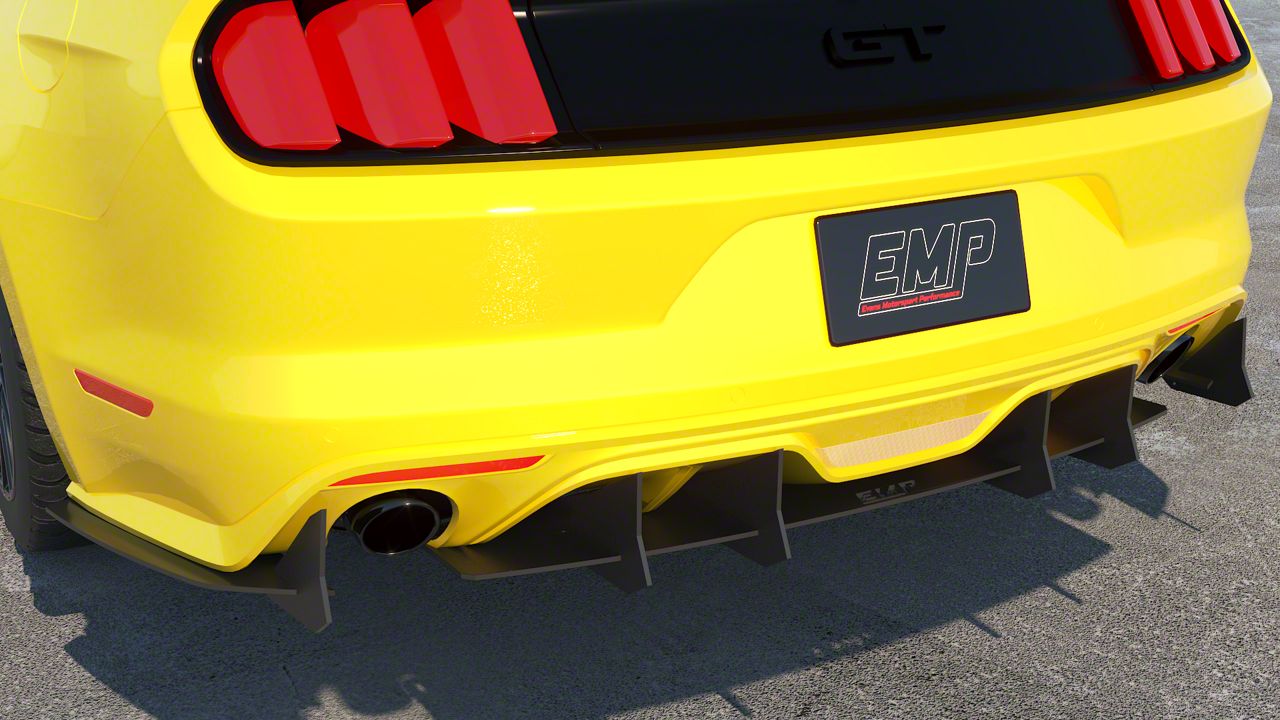 Mustang HDPE Rear Diffuser V3; Matte Black (15-17 Mustang GT Premium ...