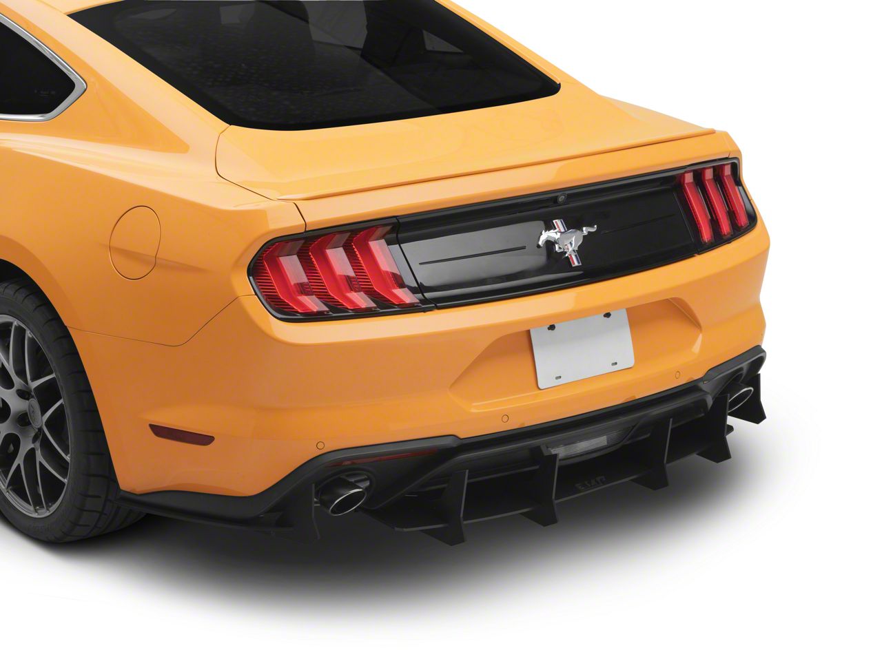 Mustang HDPE Rear Diffuser V3; Matte Black (18-23 Mustang EcoBoost w/o ...