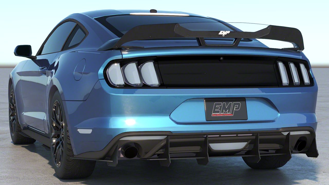 Mustang HDPE Rear Diffuser V3; Matte Black (18-23 Mustang EcoBoost w/o ...