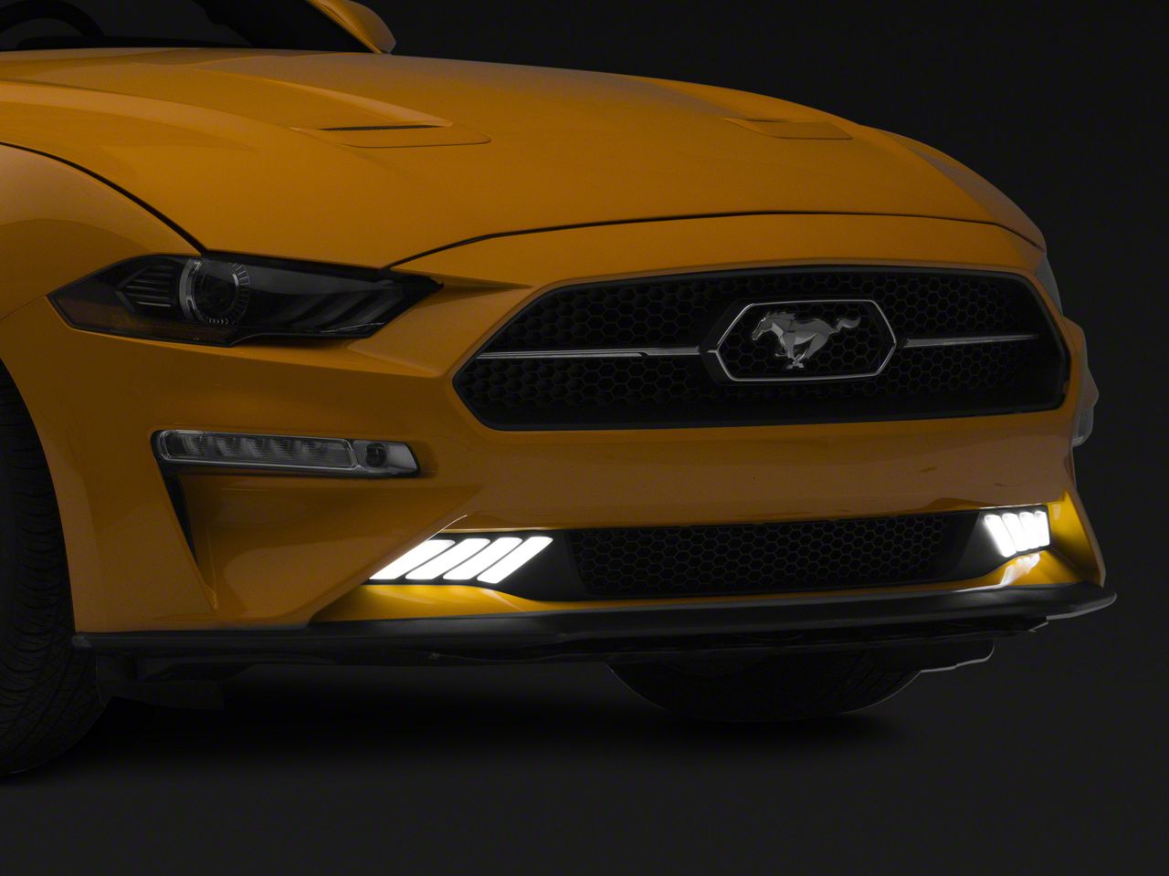 Mustang Honeycomb Style Lower Grille with LED DRL Stripes (18-23 ...