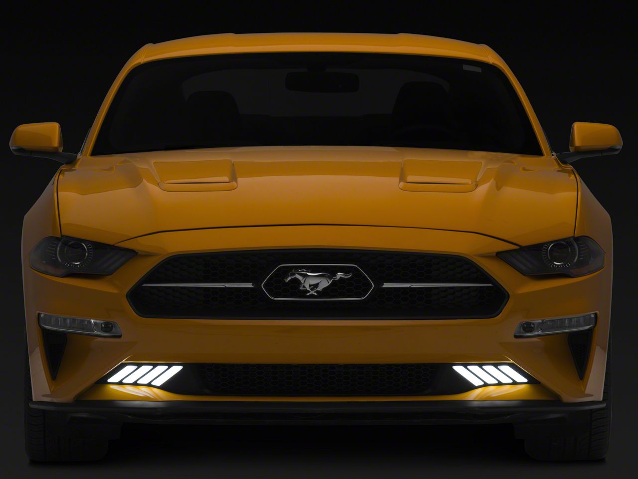 Mustang Honeycomb Style Lower Grille with LED DRL Stripes (18-23 ...
