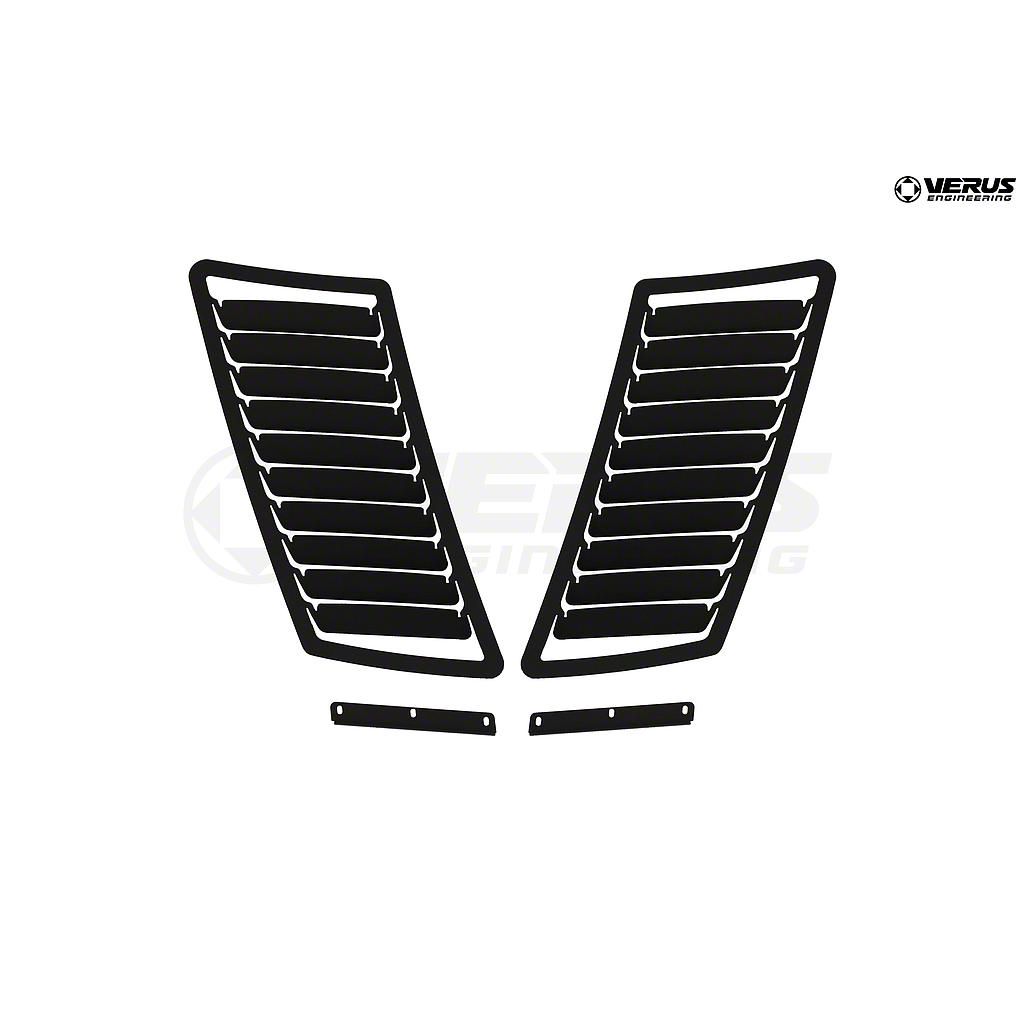 Mustang Hood Louver Kit; Black Aluminum (15-17 Mustang EcoBoost, V6 ...