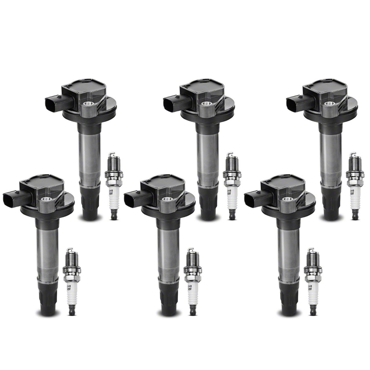 Mustang Ignition Coil Set with Iridium Spark Plugs; Black (11-09/16 ...