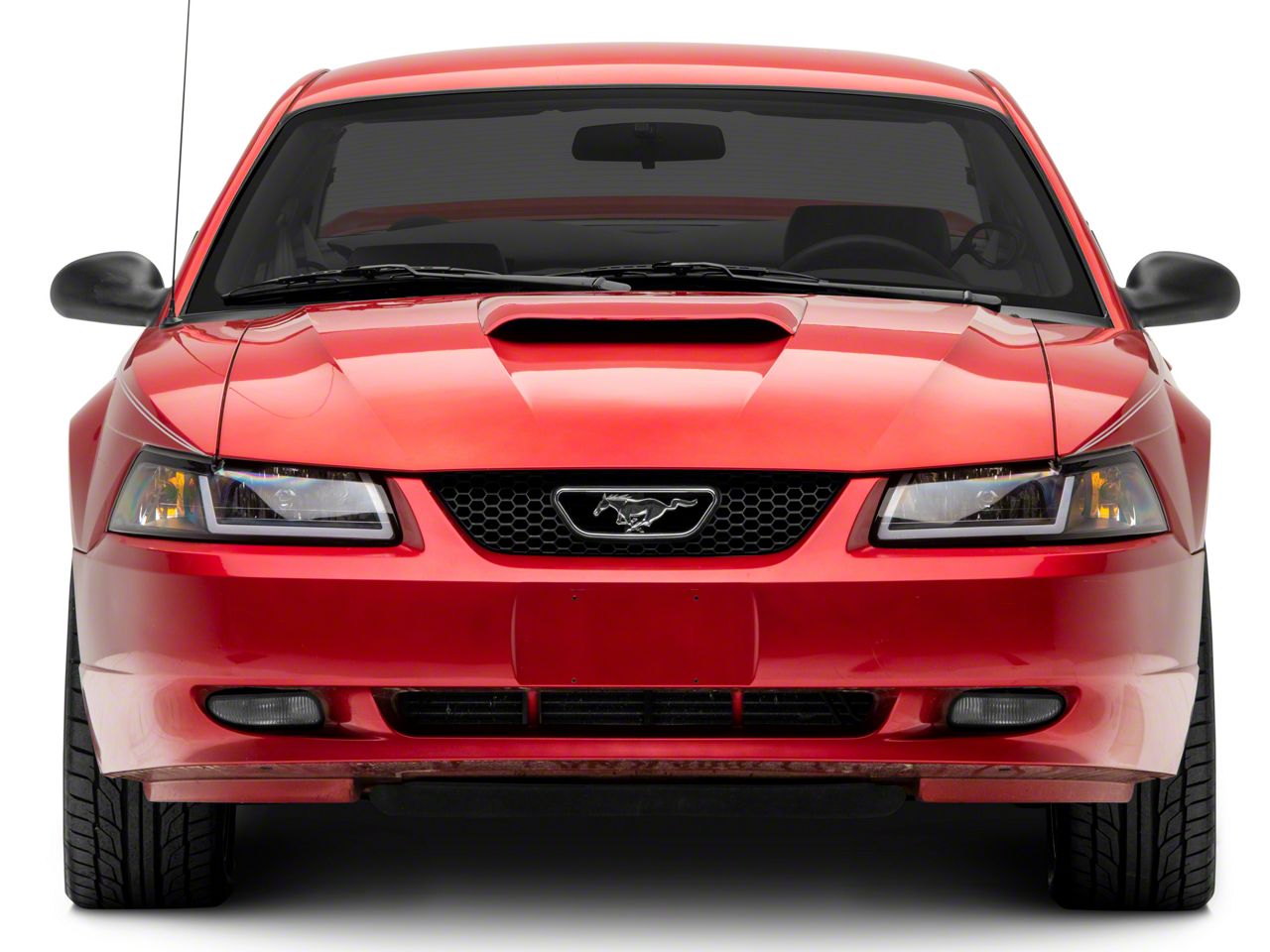 Mustang LED Bar Factory Style Headlights; Matte Black Housing; Clear ...