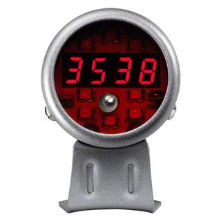 Mustang LED Digital Tachometer and Shift Light; Silver and Red ...
