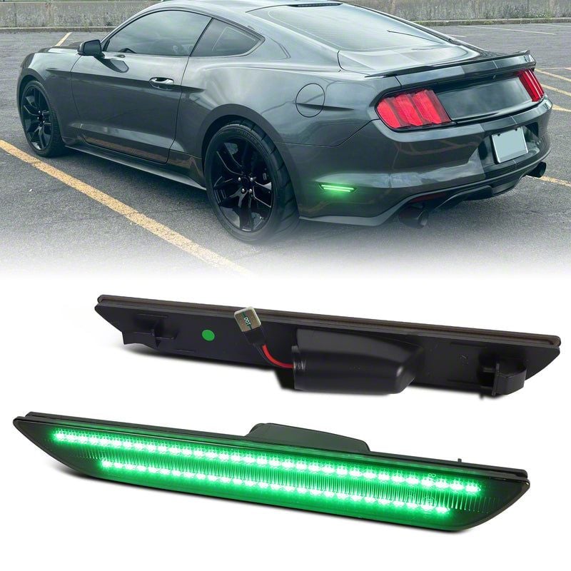 Mustang LED Rear Side Markers; Green; Smoked (15-23 Mustang) - Free ...