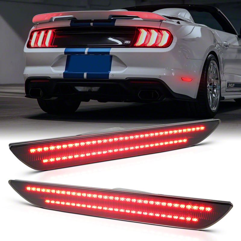 Mustang LED Rear Side Markers; Red; Smoked (15-23 Mustang) - Free Shipping