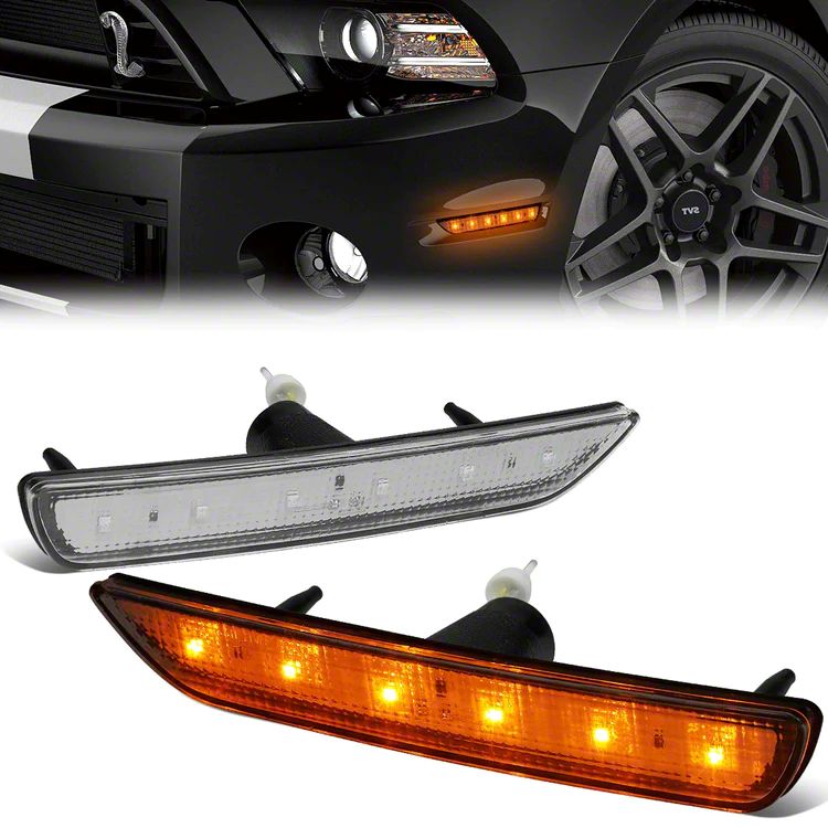 Mustang LED Side Marker Lights; Clear (10-14 Mustang) - Free Shipping