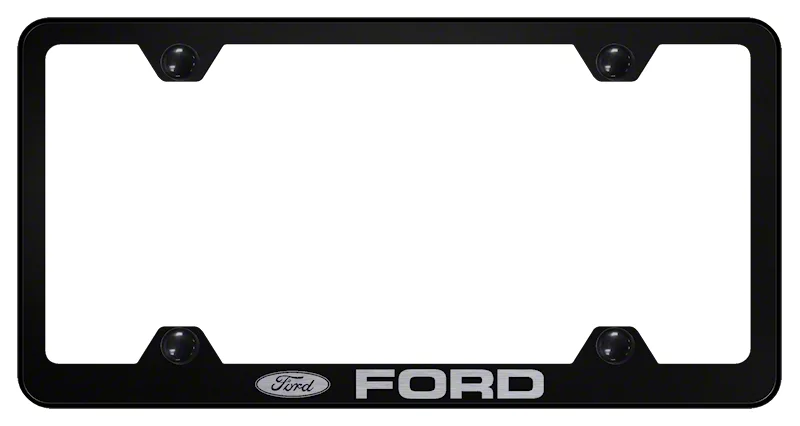 Mustang Ford Laser Etched Wide Body License Plate Frame; Black ...