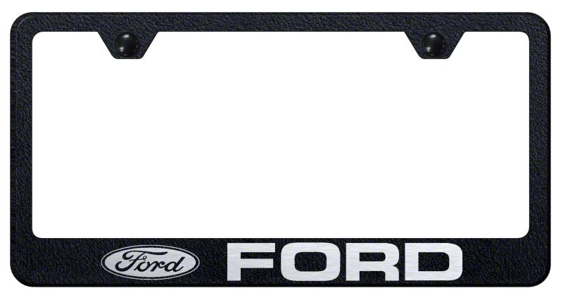 Mustang Ford Laser Etched Stainless Steel License Plate Frame; Rugged ...