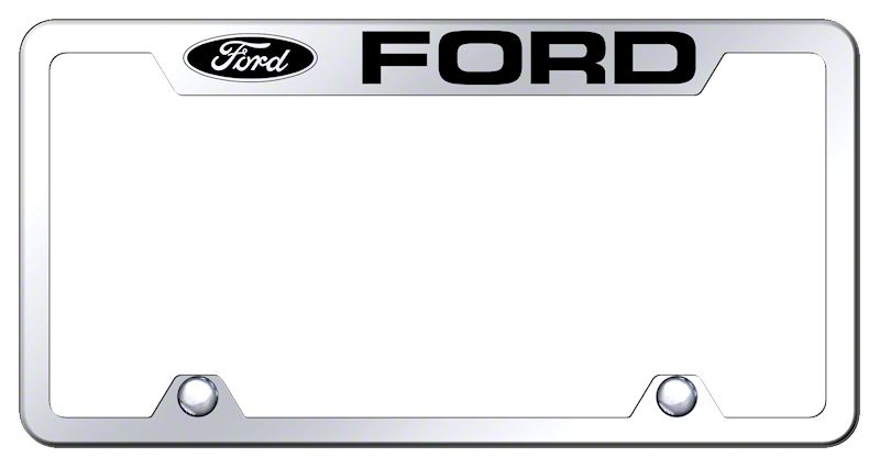 Mustang Ford Laser Etched License Plate Frame; Mirrored (Universal ...