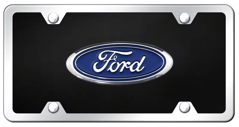 Mustang Ford Logo License Plate; Chrome (Universal; Some Adaptation May ...