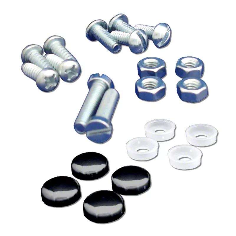 Mustang License Plate Caps; With Standard Hardware