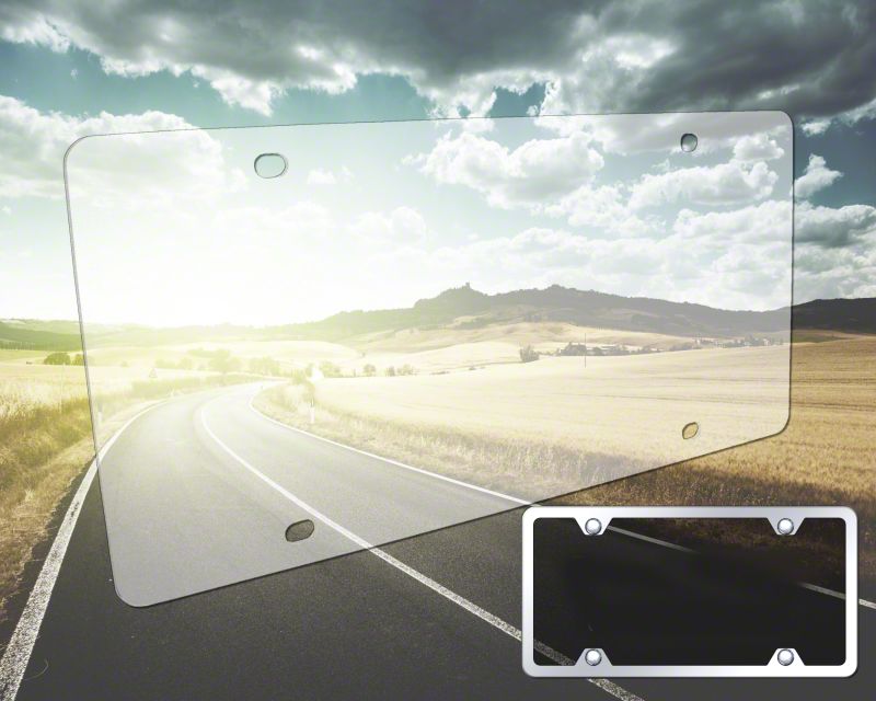 Mustang Non-Glare Plexiglas License Plate Shield UV Protection; Clear ...